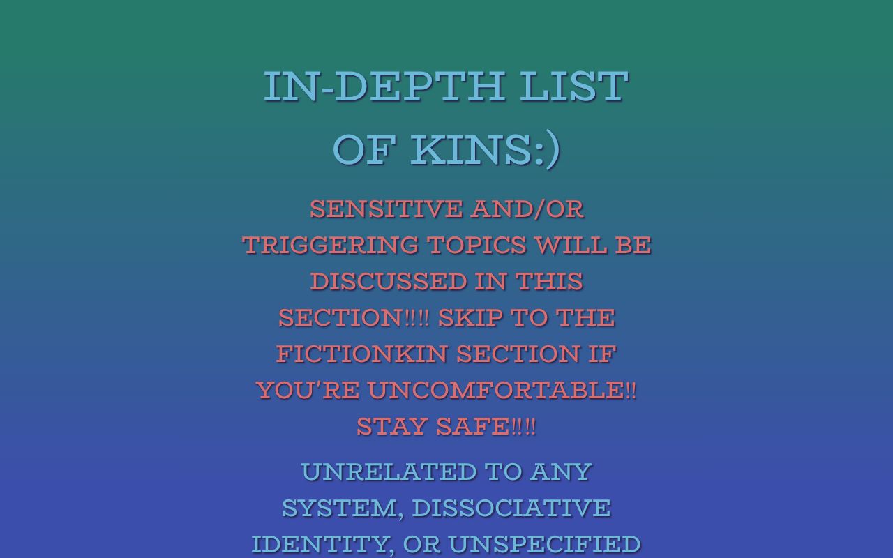 LIST OF KINS